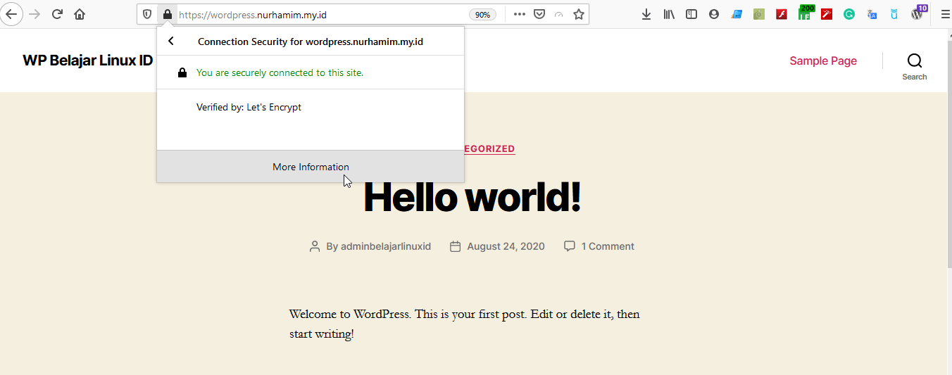 Cara Instalasi SSL Letsencrypt pada WordPress Menggunakan Nginx di CentOS 8 Belajar Linux ID ...