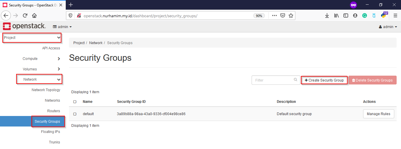 Openstack: Menambah dan Menggunakan Security Group Belajar Linux ID ...
